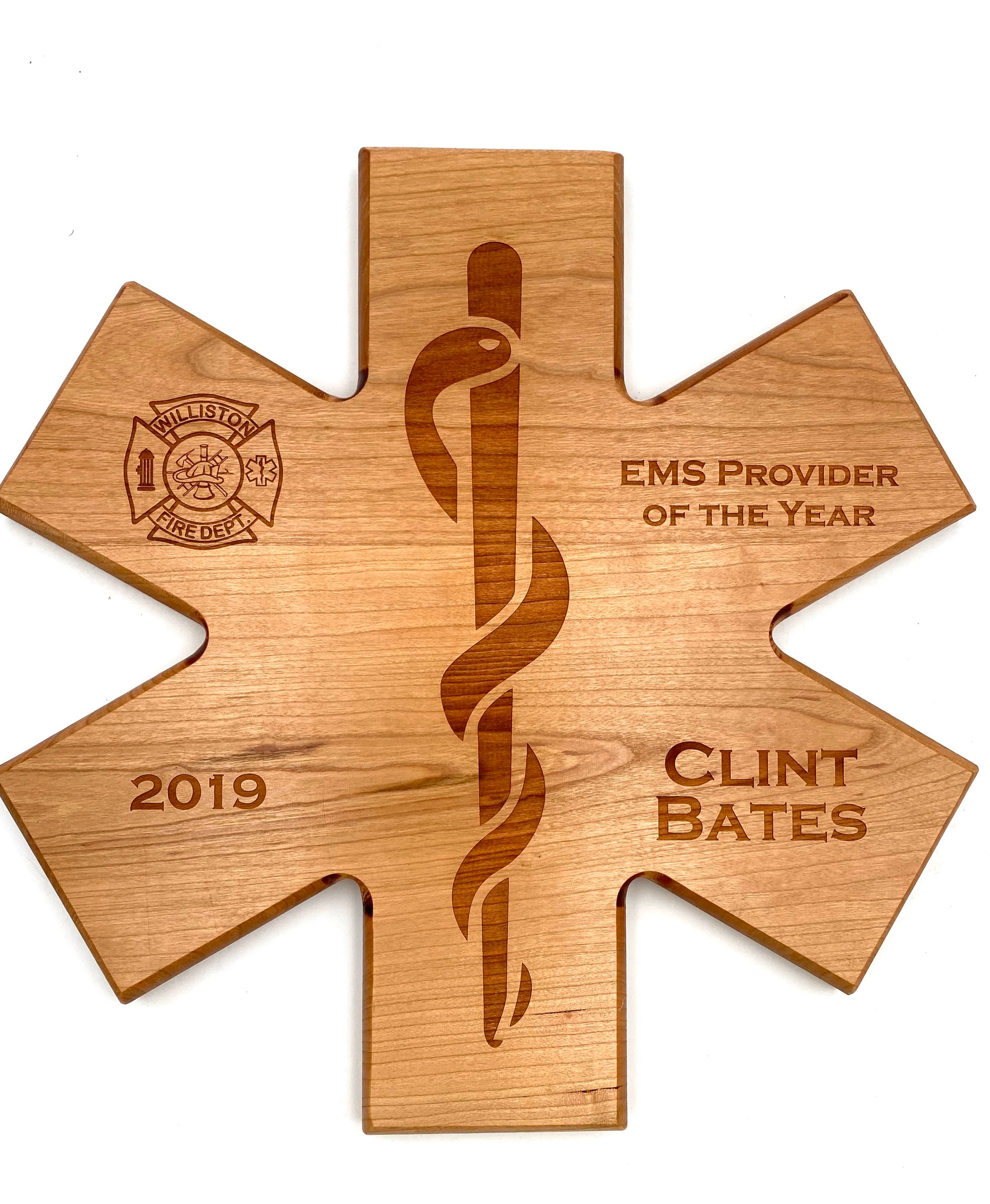 Star of Life First Responder Cherry Wood Award Plaque Custom | Etsy