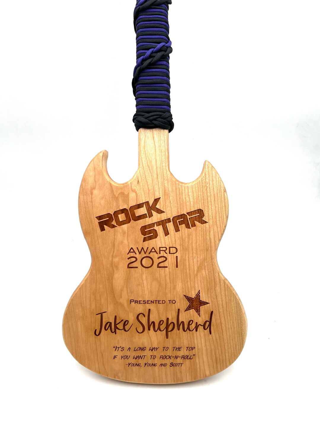 Guitar Cherry Wood Music Award Gift Band Corporate Sales Custom ...