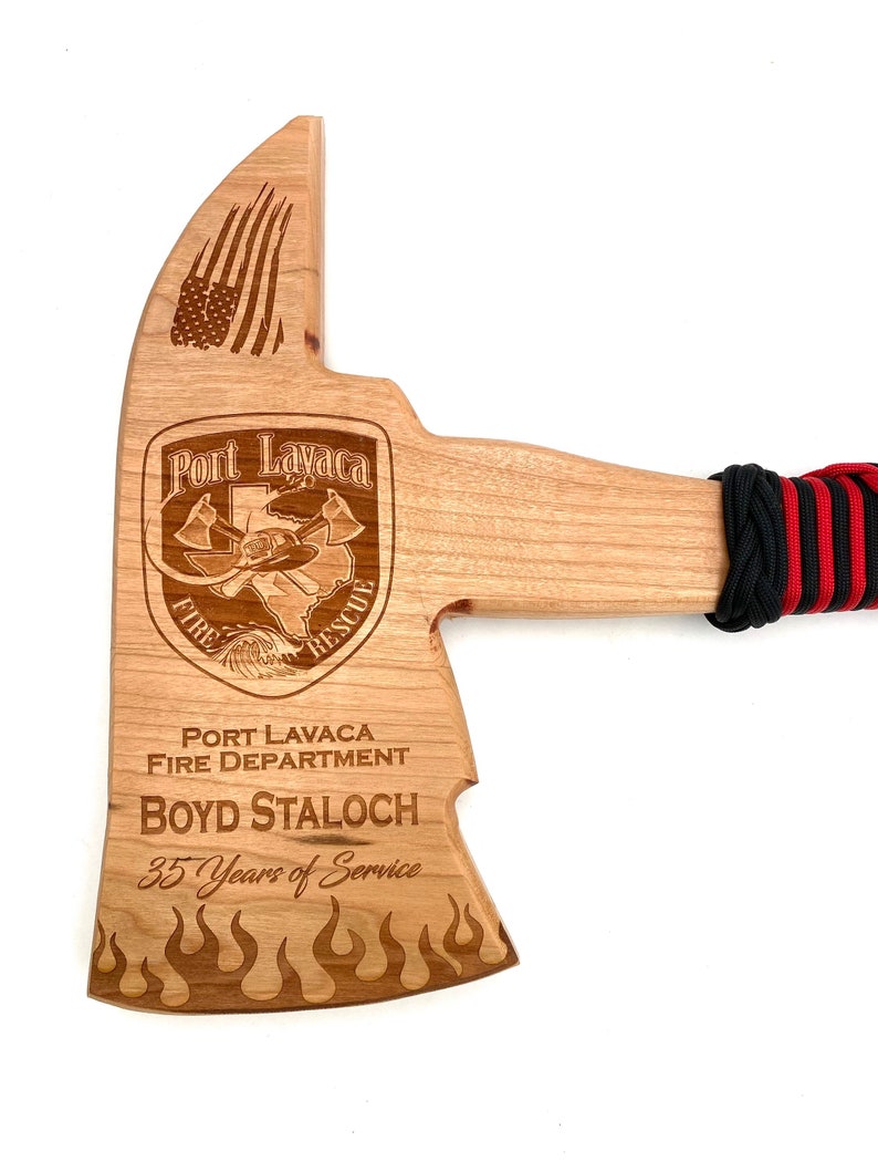 Firefighter Axe Award Gift Custom Laser Engraved-cherry Wood - Etsy