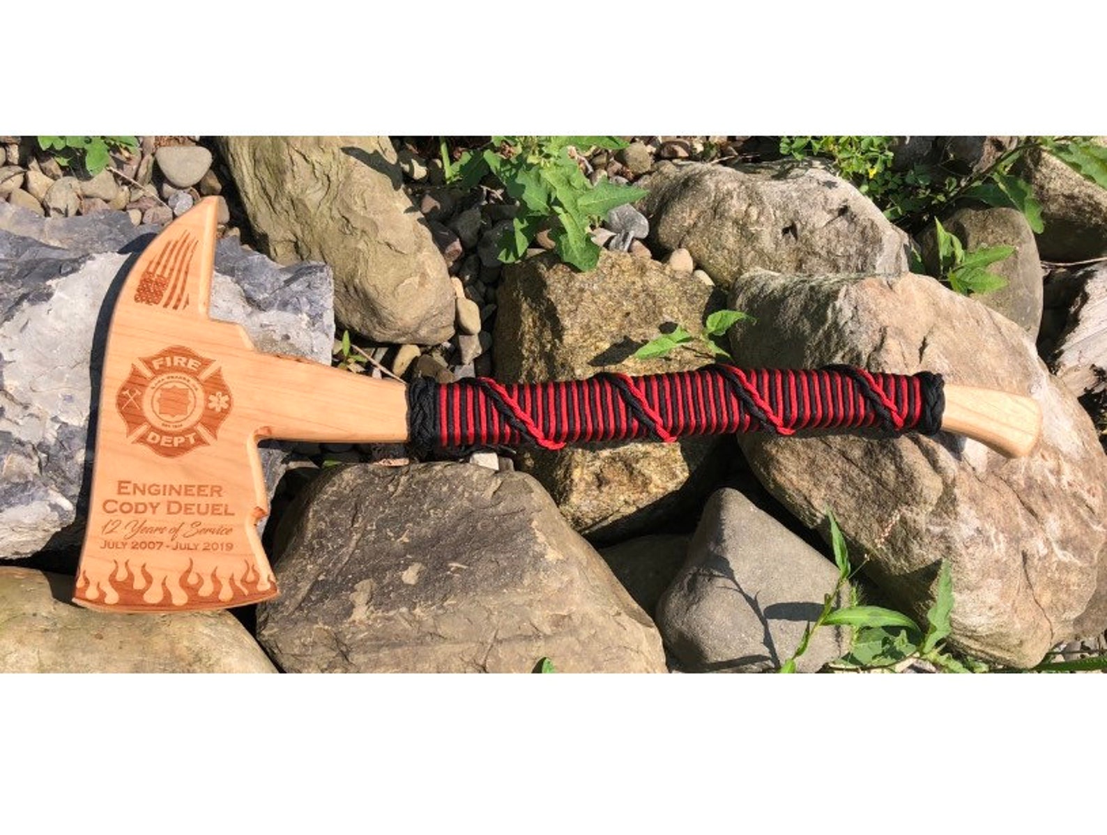 Firefighter Axe Award Gift Custom Laser Engraved-cherry Wood - Etsy