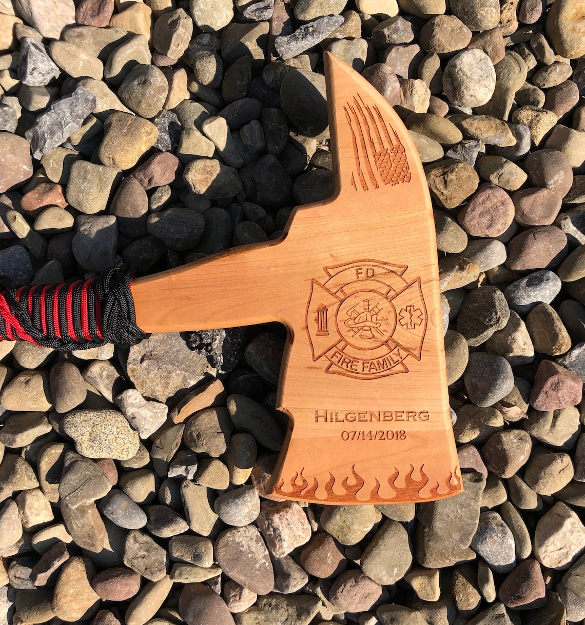 Firefighter Axe Cherry Wood Custom Laser Engraved | Etsy