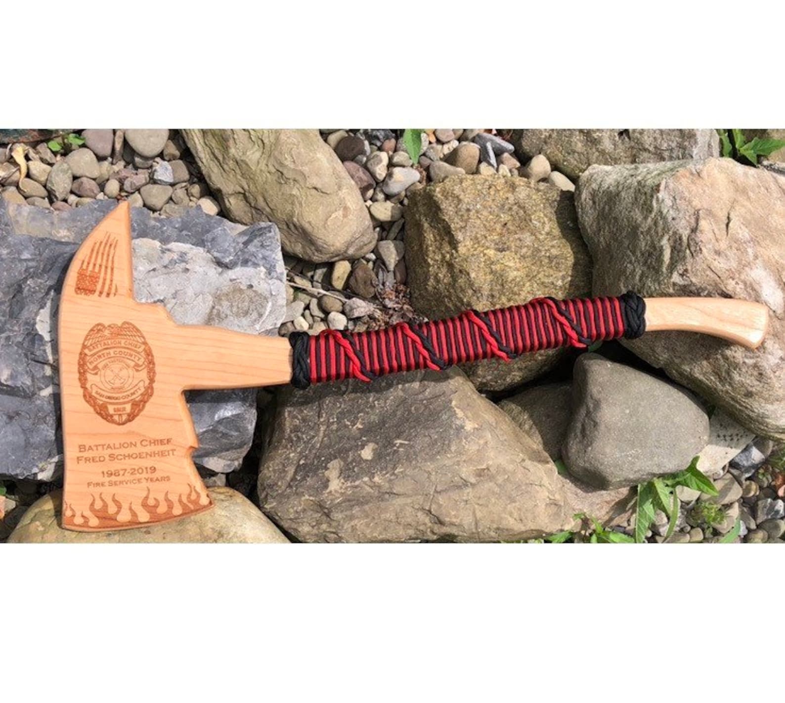 Firefighter Axe Award Gift Custom Laser Engraved-cherry Wood - Etsy