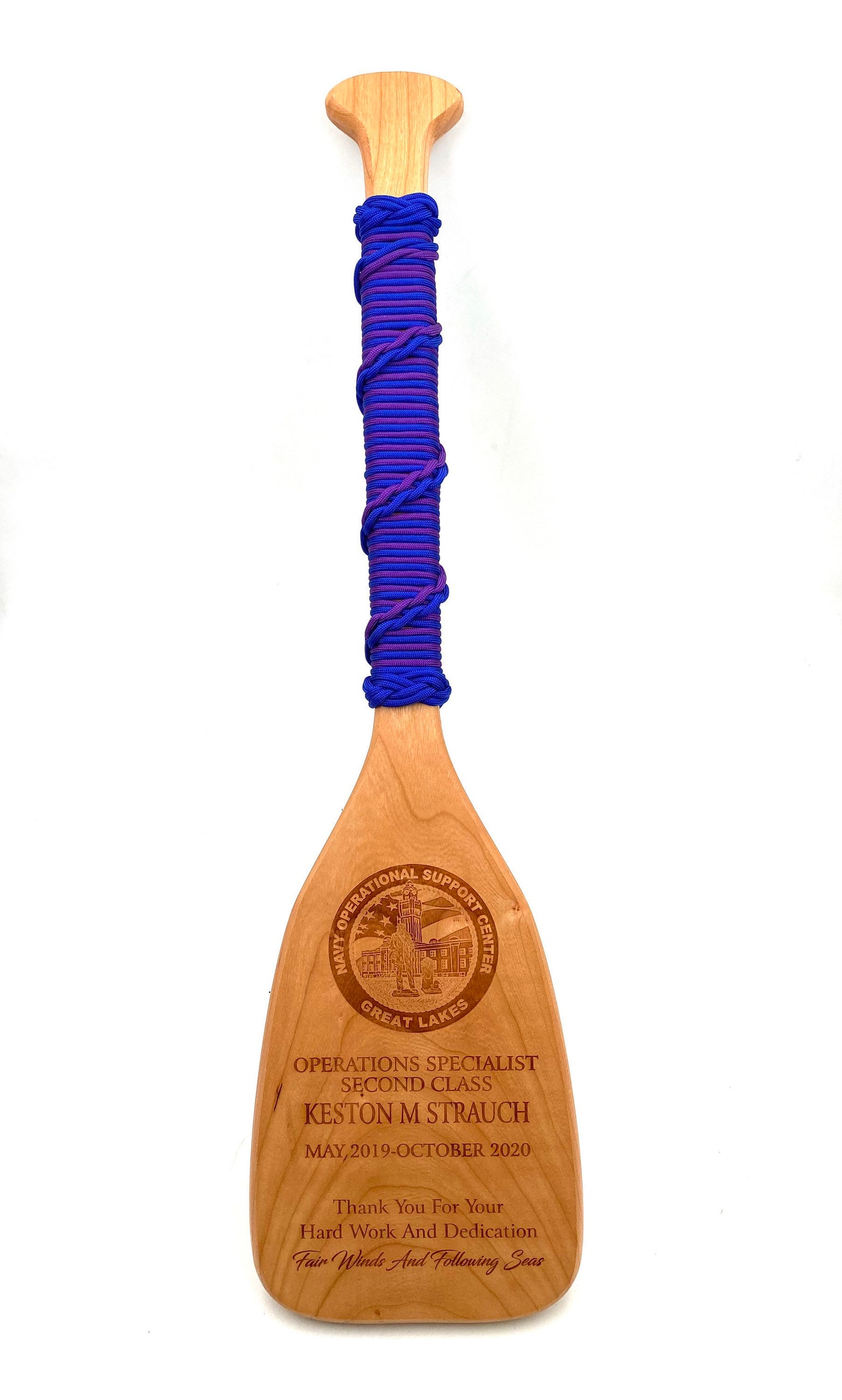 Military Navy Paddle Award Custom Personalized Laser Engraved Cherry ...