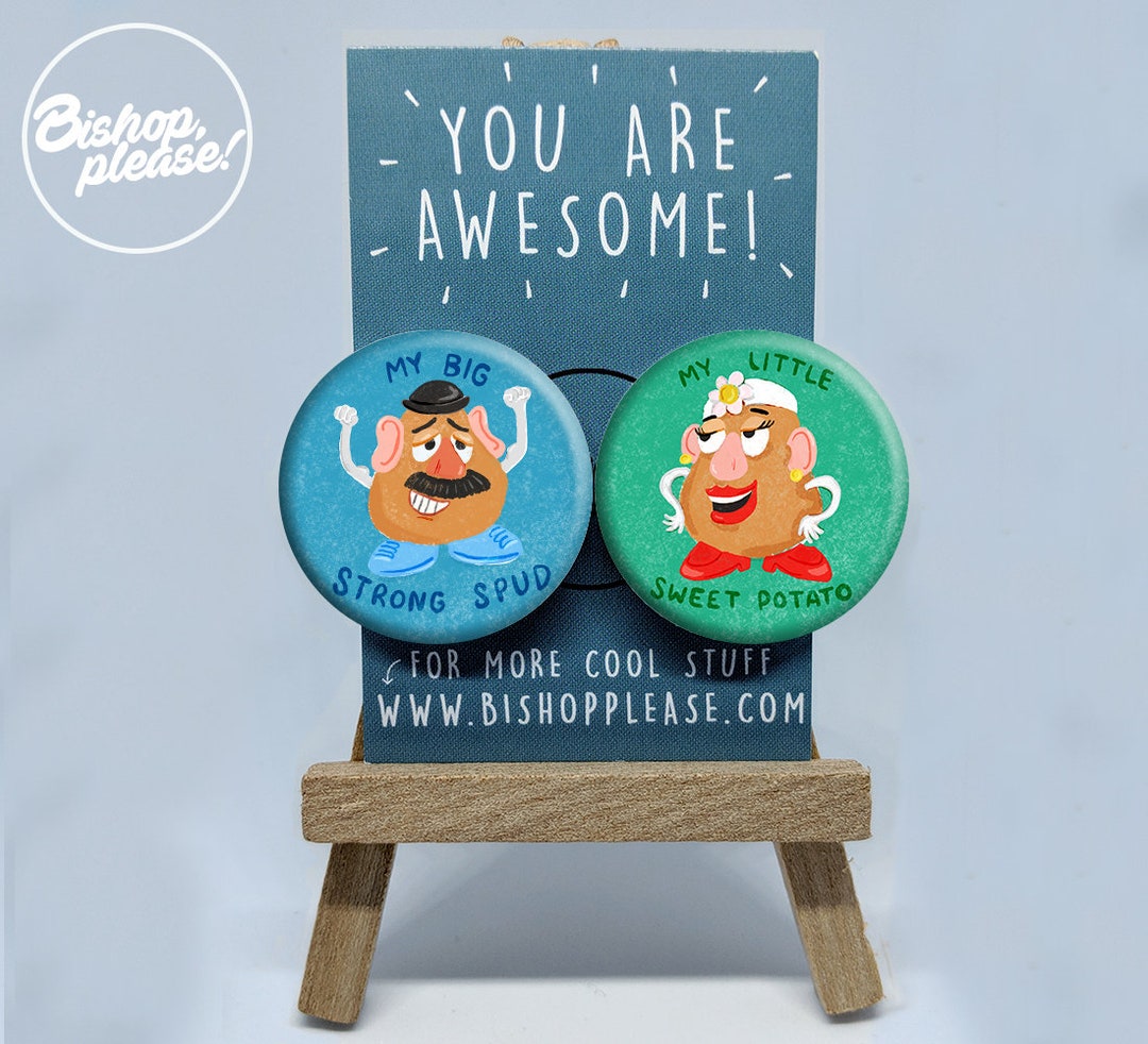 Mr and Mrs Potato Head Couples Badge Set Toy Story, Pixar Movie, 2 ...
