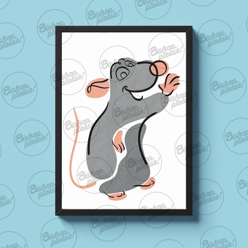 Ratatouille Remy Abstract Art Print - Hand Drawn, Digital Art, A4 Paper ...