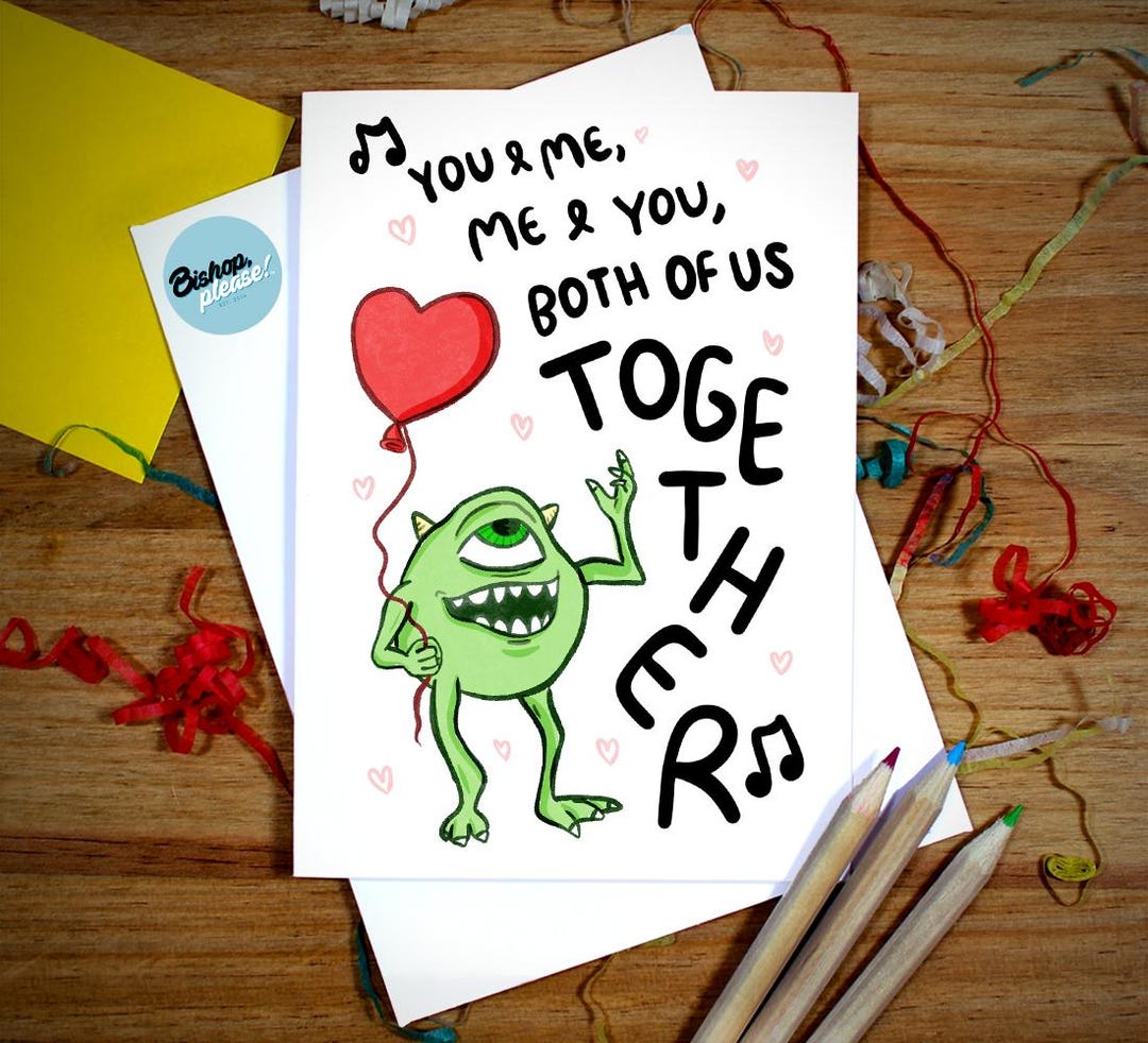 Monsters Inc Valentines Card - 'you and Me, Me and You, Both of Us ...