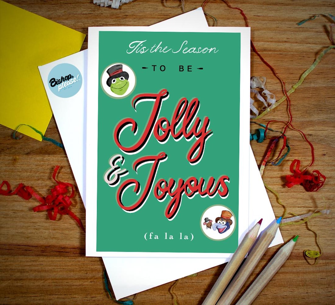 Muppet Christmas Carol Card 'jolly and Joyous' - Kermit the Frog, Rizzo ...