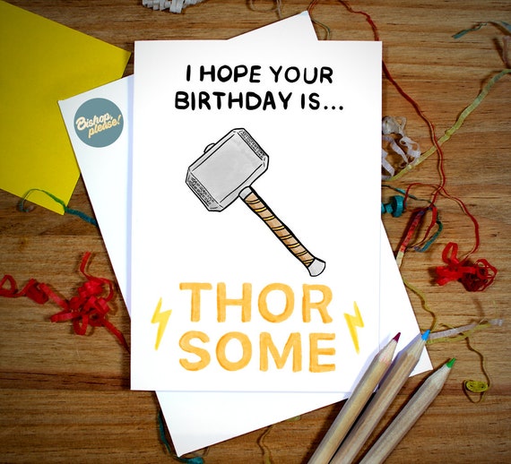 Marvel Thor Thorsome Birthday Card Thor Ragnarock Asgard - Etsy