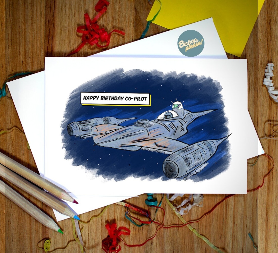 Grogu Birthday Card Mandolorian and Grogu Mandalorian, Star Wars ...