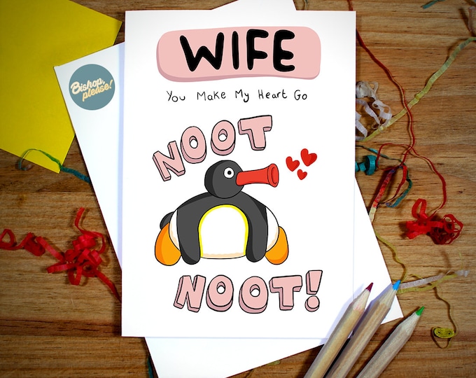 Pingu Anniversary Card, Funny I Love You Card, Pingu Meme Card ...