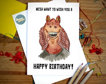 PORG Star Wars Inspired A6 Birthday Card the Last Jedi Cute | Etsy