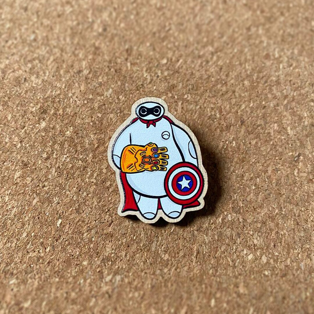 Baymax Superhero! - Wooden Pin, Marvel Inspired Gift, Big Hero Six ...