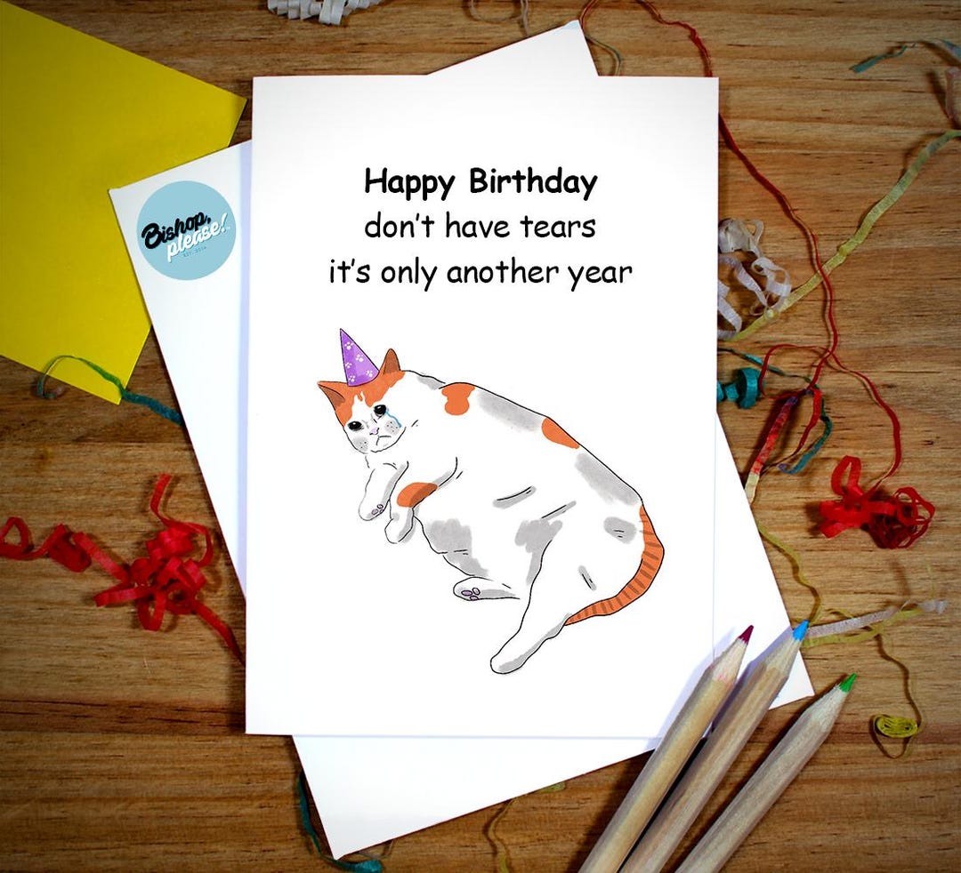 Cat Meme Birthday Card, Cat Meme Card, Meme Card, Cat Card, Cat Meme ...