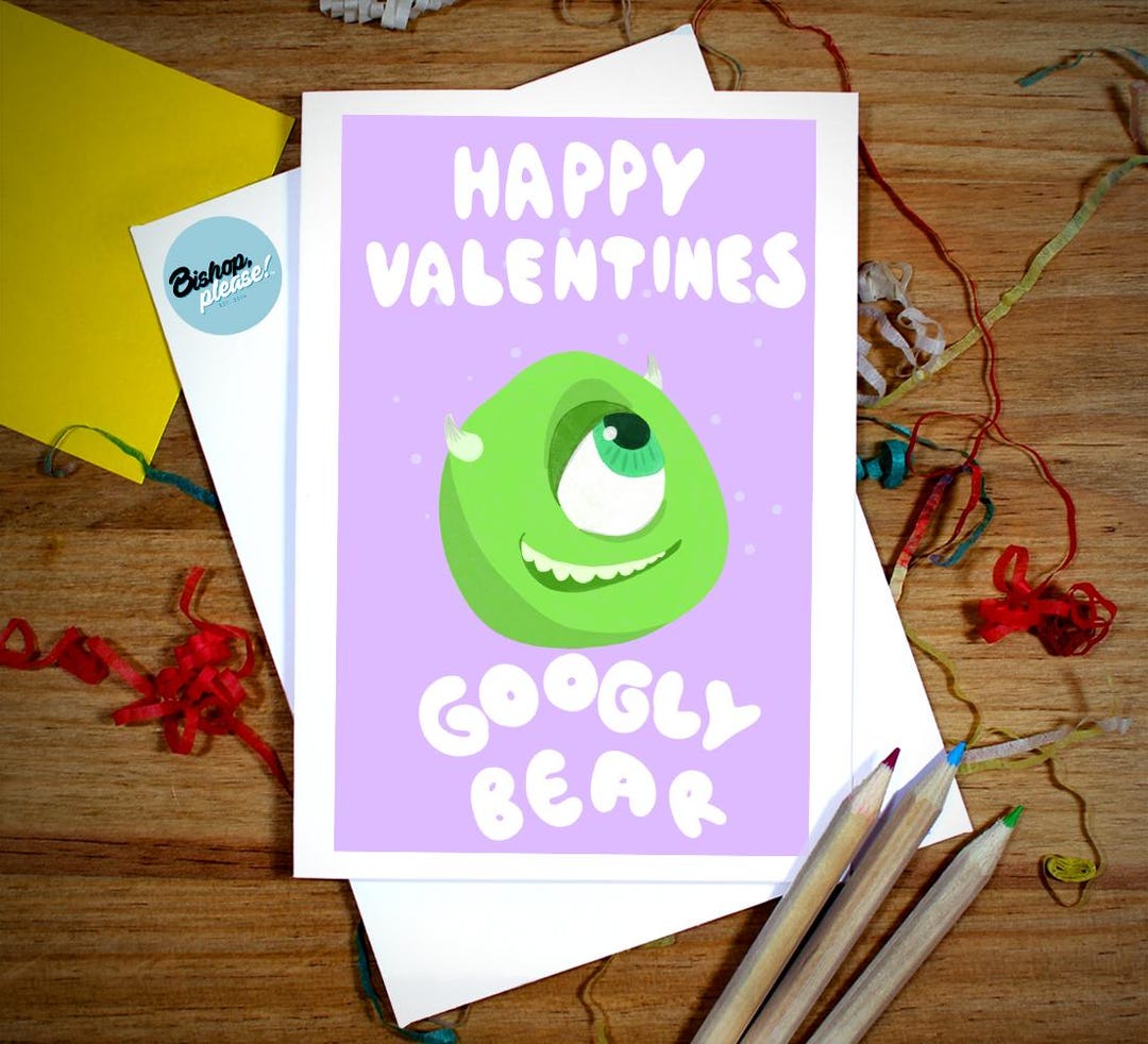 Monsters Inc Valentines Card 'happy Valentines Googly Bear' Mike ...