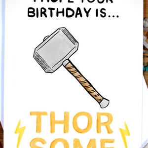 Marvel Thor Thorsome Birthday Card - Thor Ragnarock, Asgard, Marvel ...