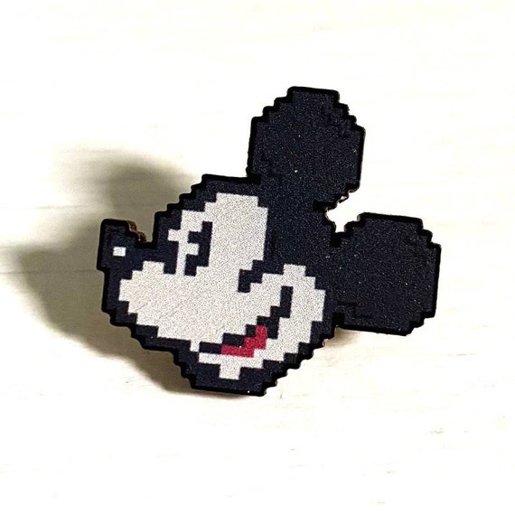 PIXEL MICKEY Mickey Mouse Pin Wooden Pin Disneyland | Etsy