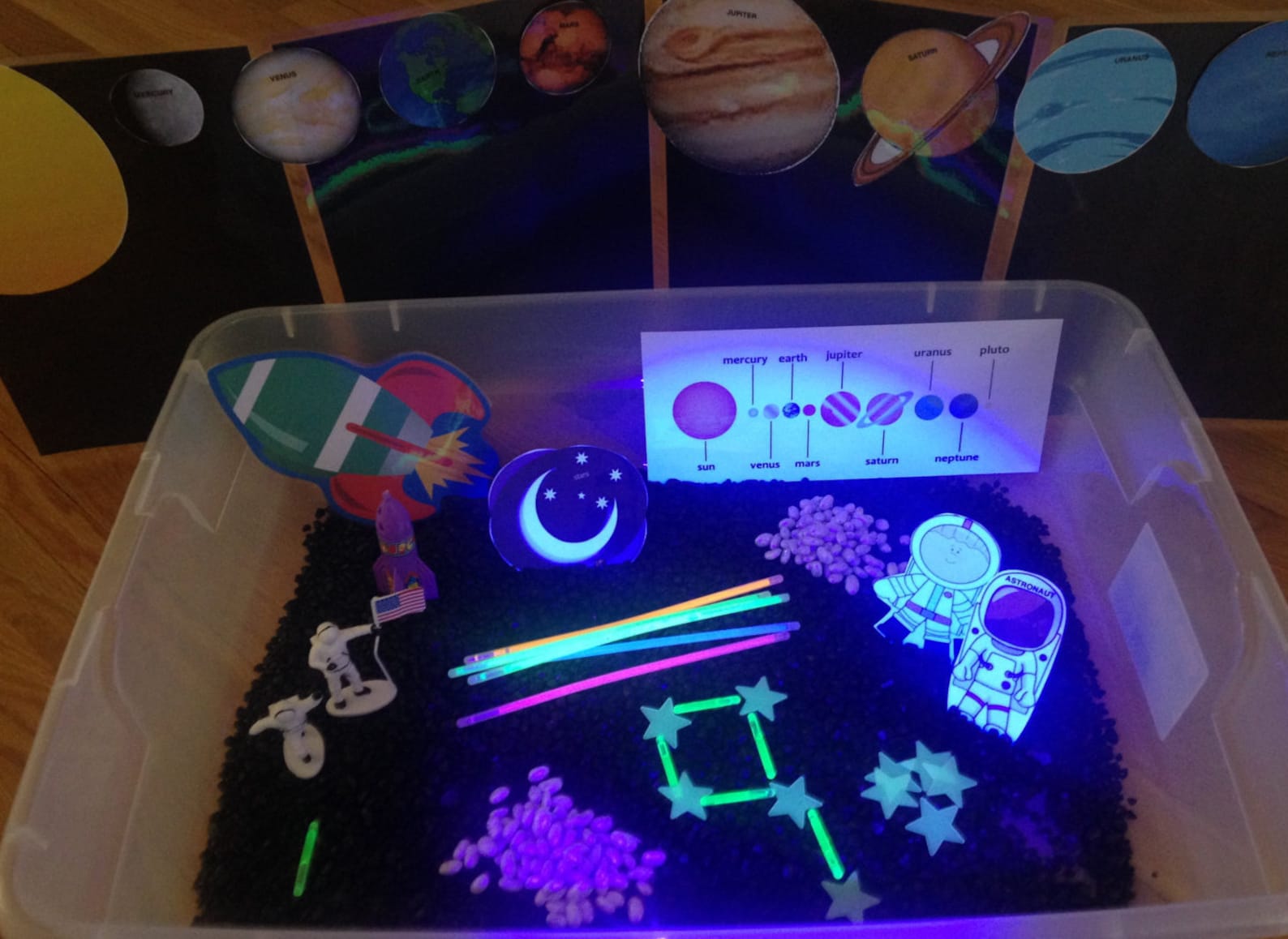 Sensory Bin for Children- the Sun, Moon, and Planets - Etsy