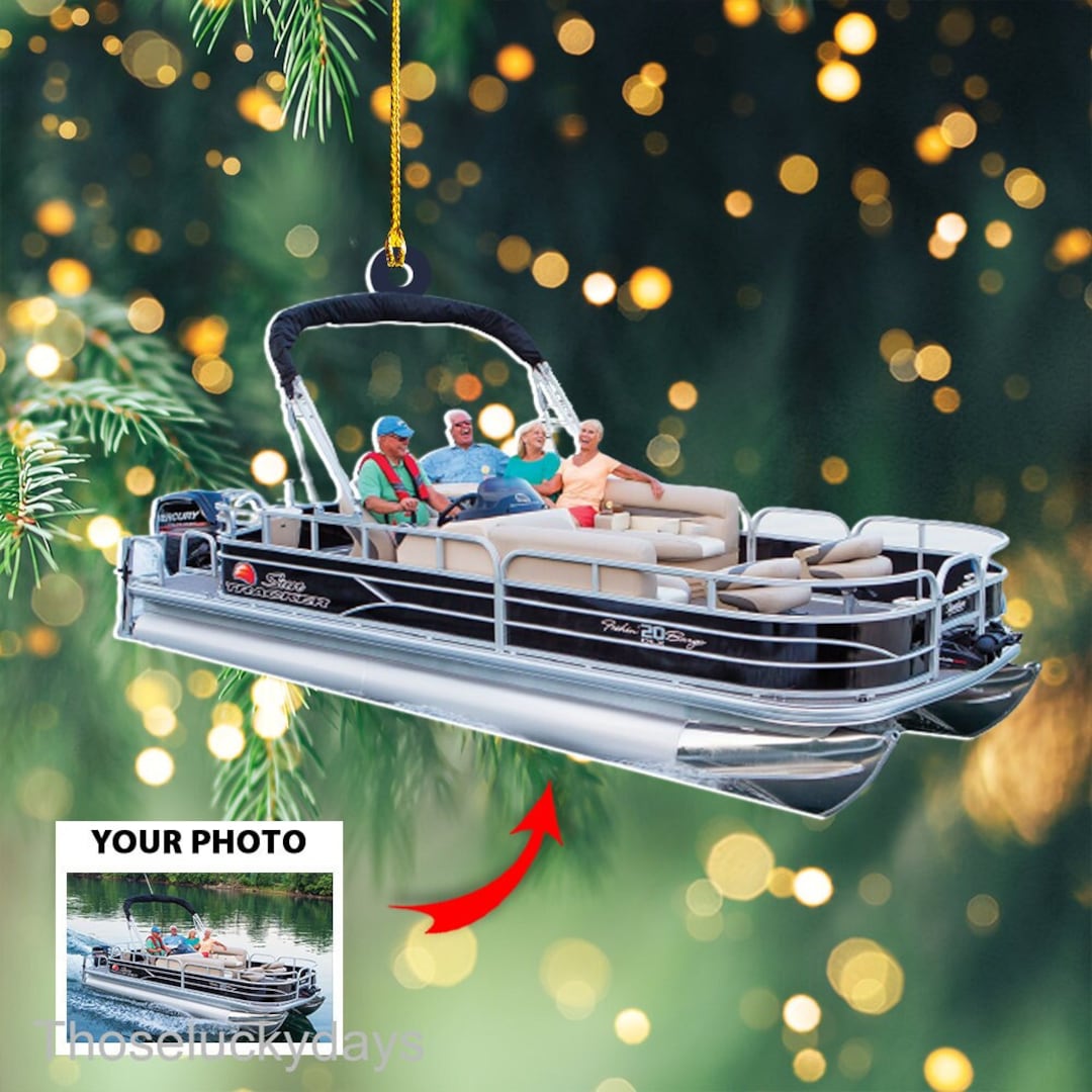 Personalized Pontoon Photo Ornament Custom Pontoon Ornament - Etsy