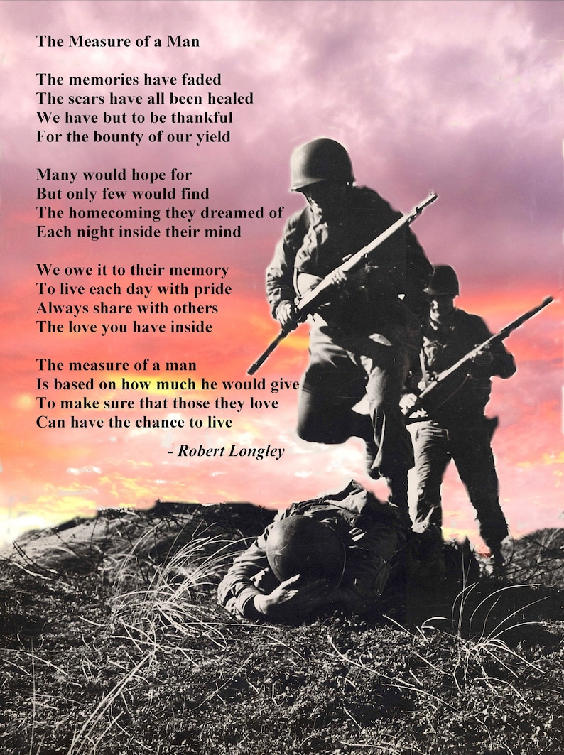 The Measure of a Man - Memorial Poem - Etsy