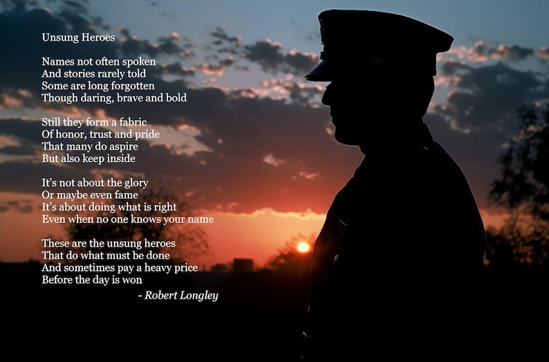 Unsung Heroes - Law Enforcement Memorial Poem Printable - Etsy
