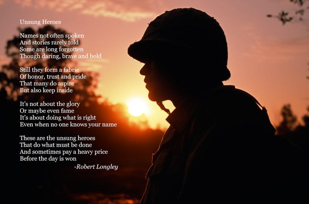 Unsung Heroes - Soldier 2 Memorial Poem Printable - Etsy