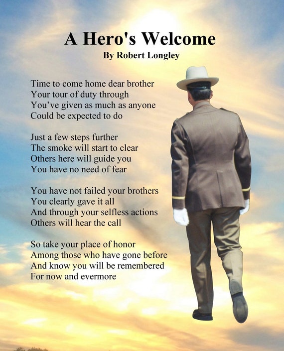 A Hero's Welcome Police Memorial Poem Printable version | Etsy