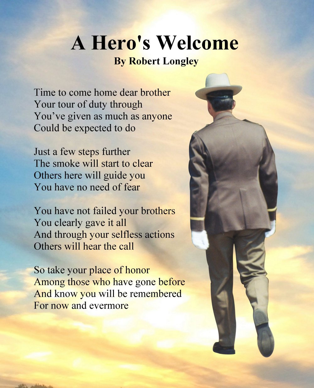 A Hero's Welcome - Police Memorial Poem Printable (version 1) - Etsy