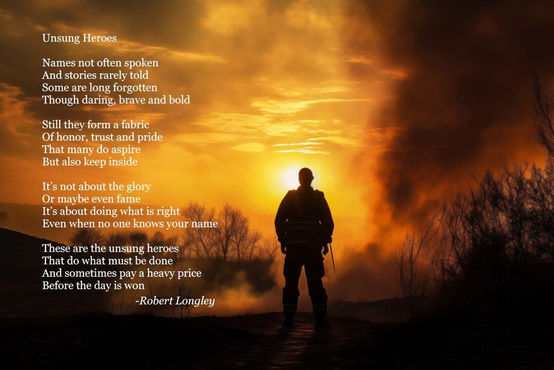Unsung Heroes - Firefighter Memorial Poem Printable - Etsy