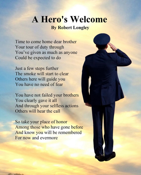 A Hero's Welcome Air Force Memorial Poem Printable - Etsy