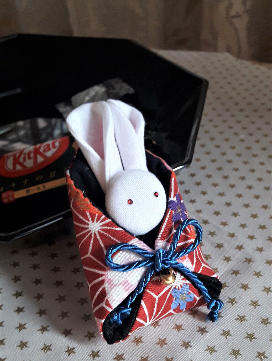 Japanese Print Bunny / Omamori Pendant Charm - Etsy