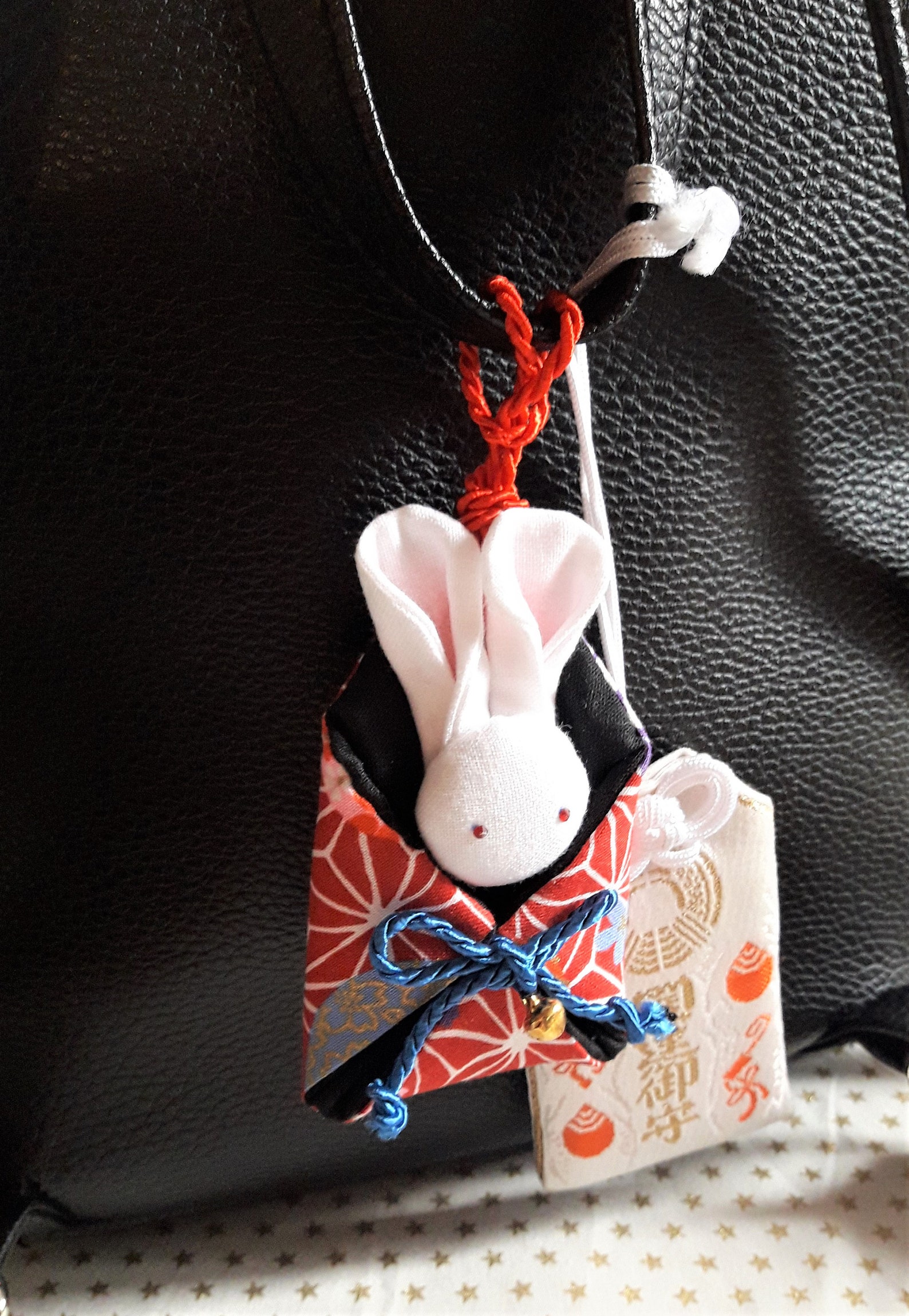 Japanese Print Bunny / Omamori Pendant Charm - Etsy