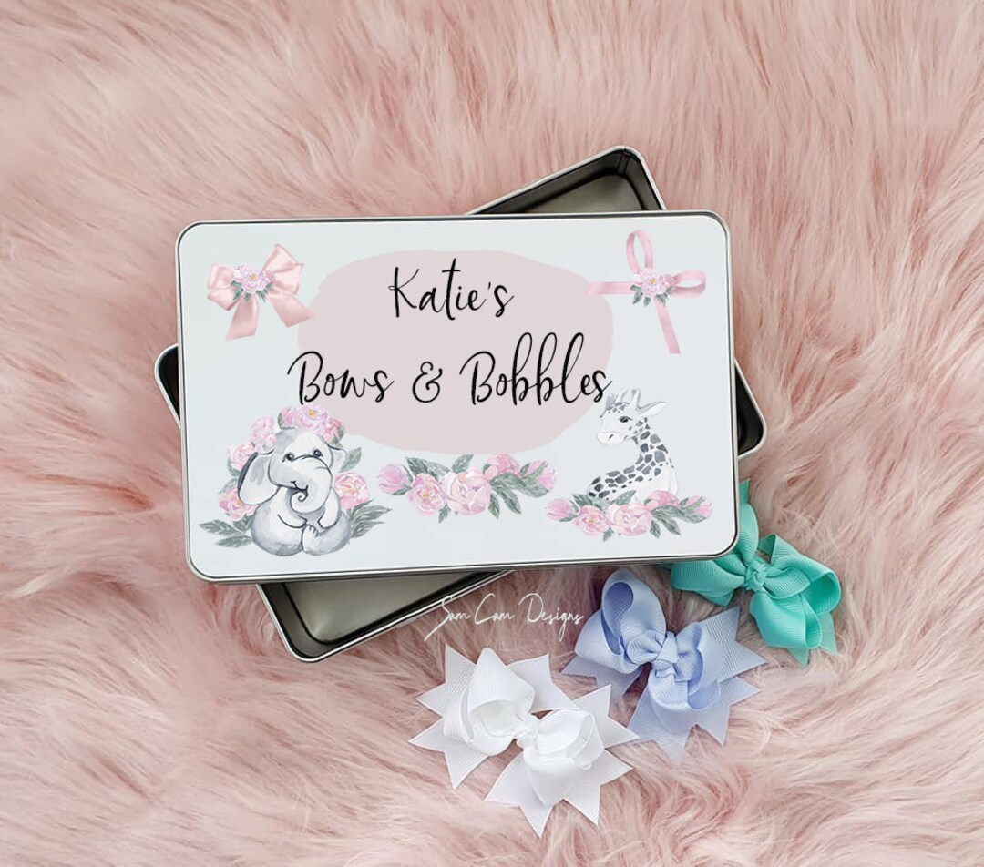 Personalised Hair Bow Storage Tin / Hair Bobbles / Hair Scrunchies ...