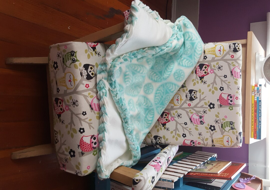 Fleece Mini Blanket With Braided Edge - Etsy
