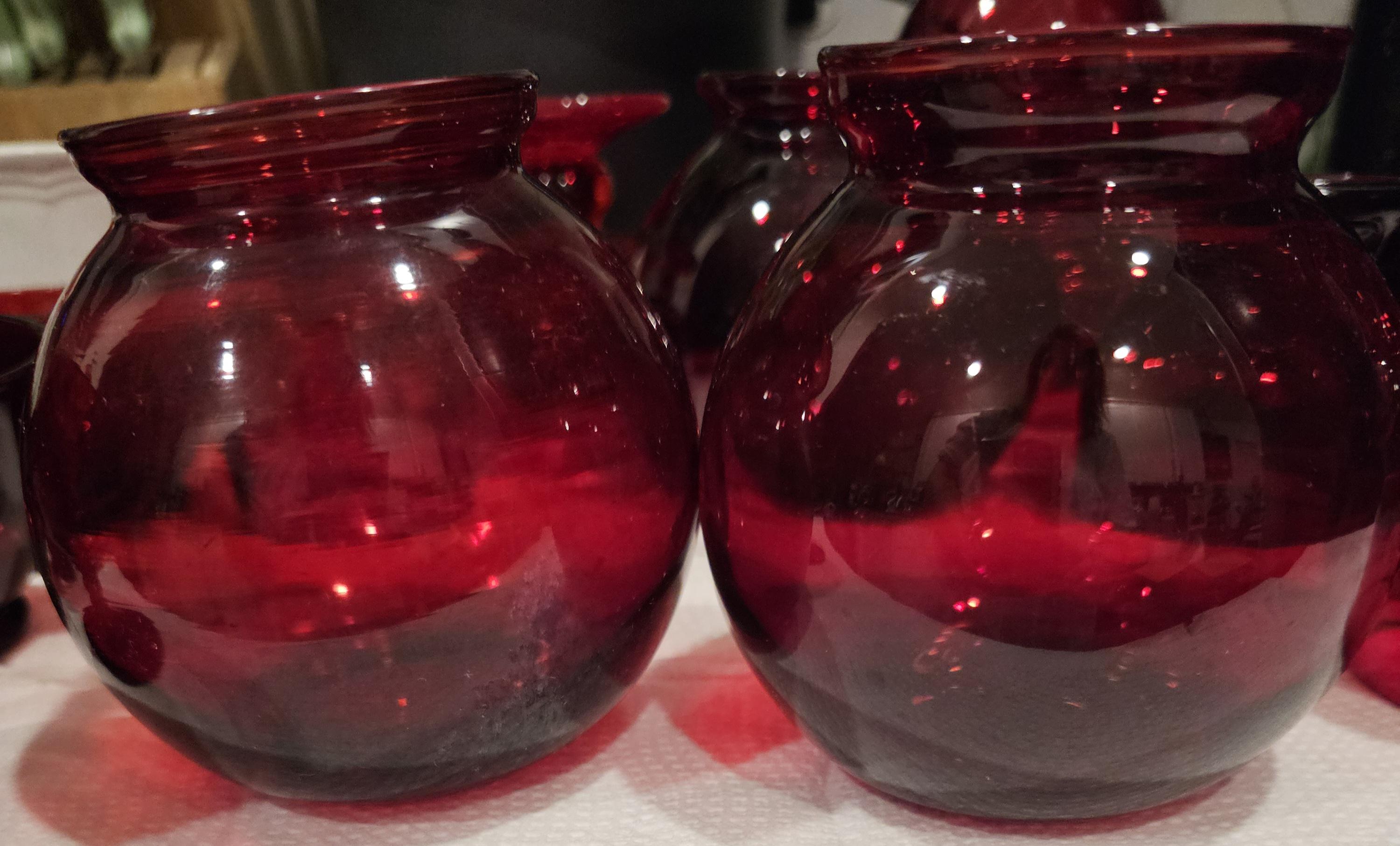 Vintage Anchor Hocking Royal Ruby Red Glass - Assorted Plates, Teacups ...