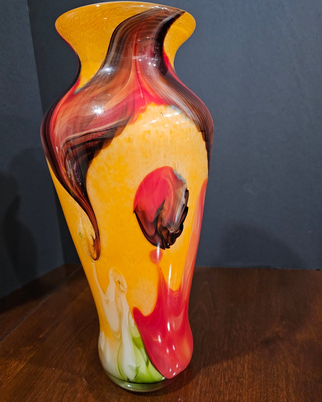 Hand Blown Art Glass Vase in a Striking Modernist Design - Etsy