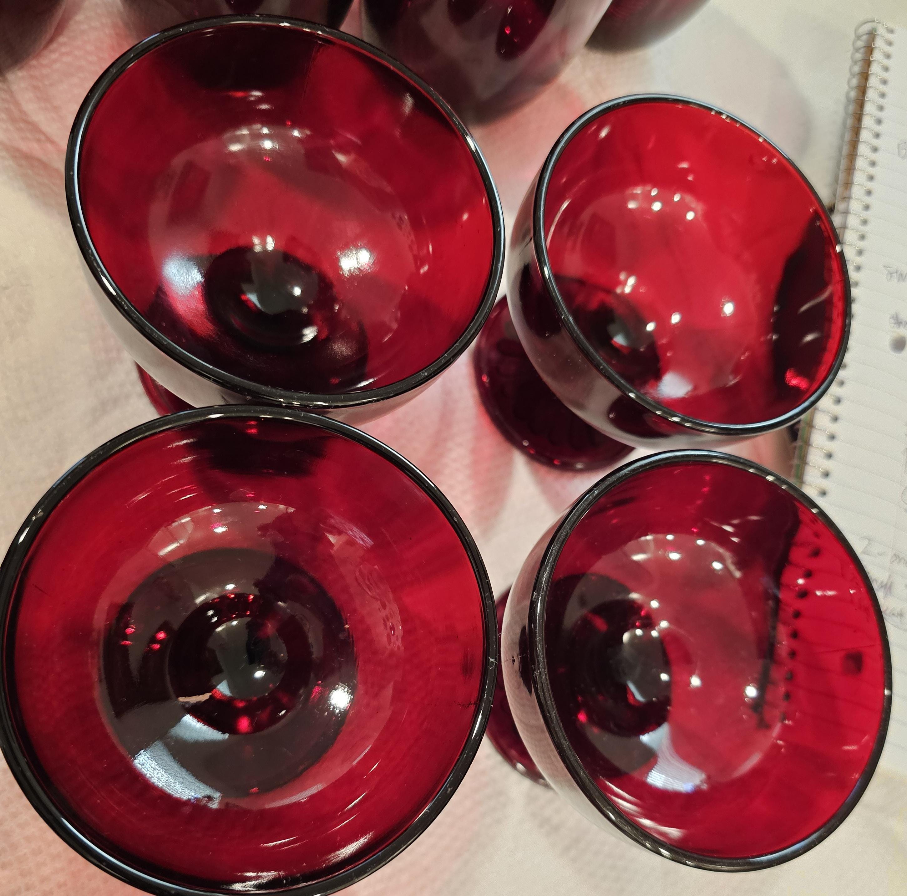 Vintage Anchor Hocking Royal Ruby Red Glass - Assorted Plates, Teacups ...