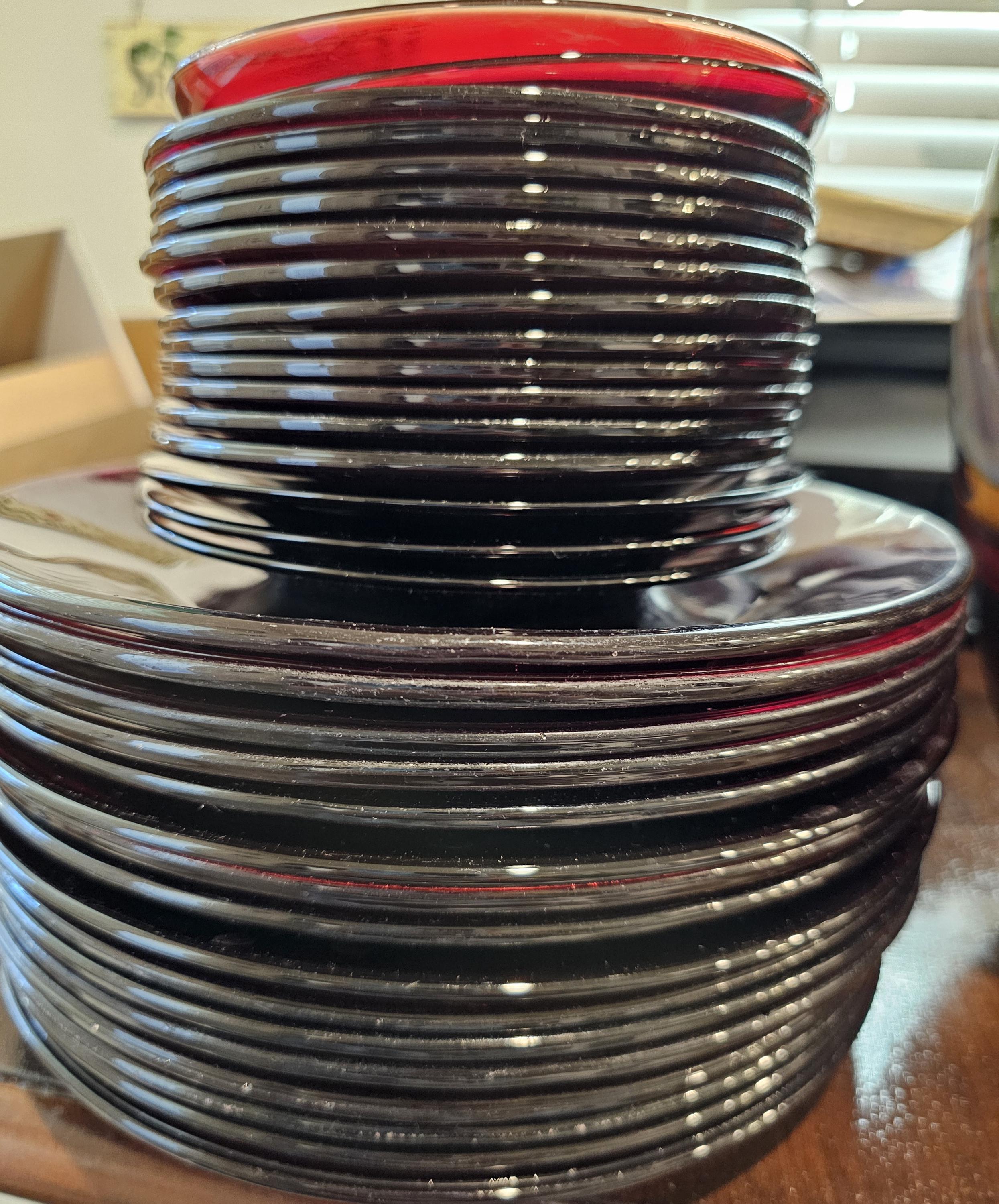 Vintage Anchor Hocking Royal Ruby Red Glass - Assorted Plates, Teacups ...