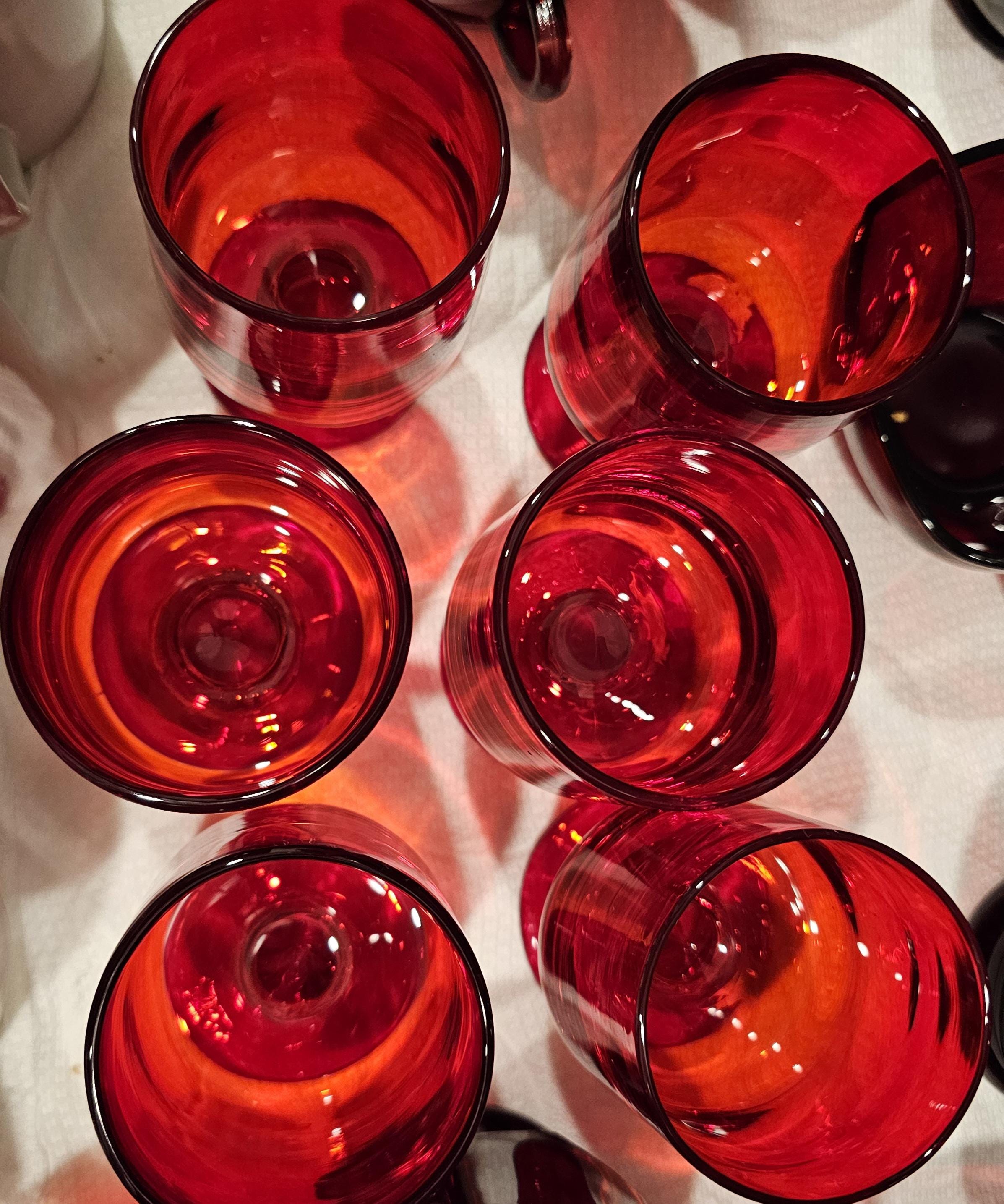Vintage Anchor Hocking Royal Ruby Red Glass - Assorted Plates, Teacups ...
