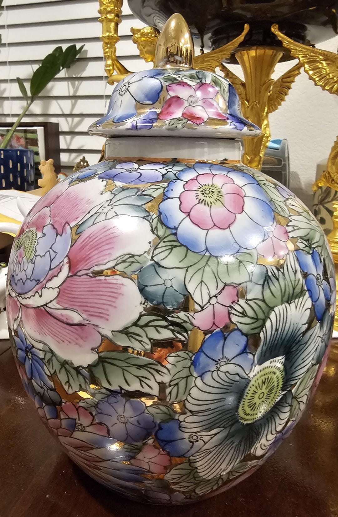 Vintage Fine Chinese Porcelain Large Covered Jar Vase Called "a ...