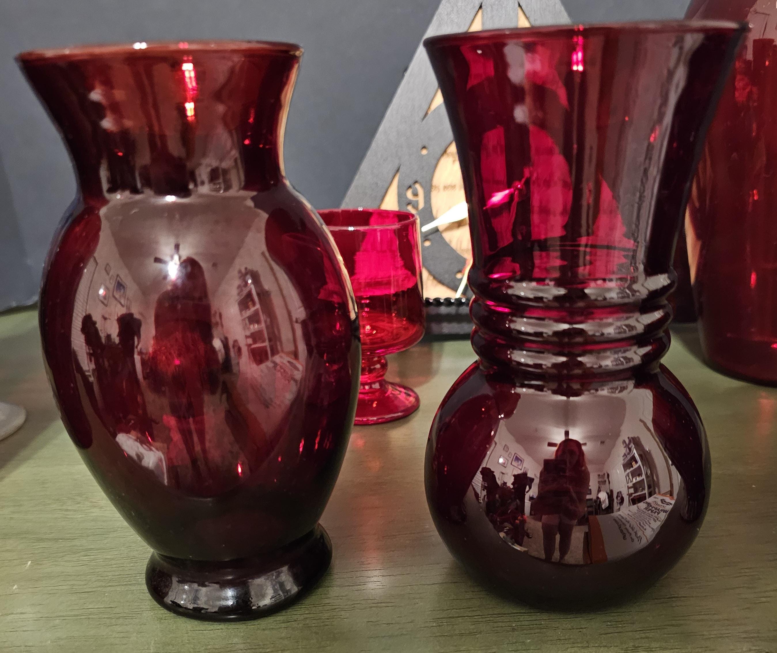 Vintage Anchor Hocking Royal Ruby Red Glass - Assorted Plates, Teacups ...
