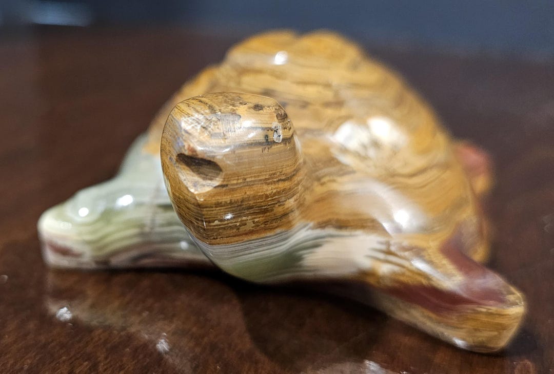 Hand Carved Natural Onyx Agate Marble Turtle Sculpture Made in Pakistan ...
