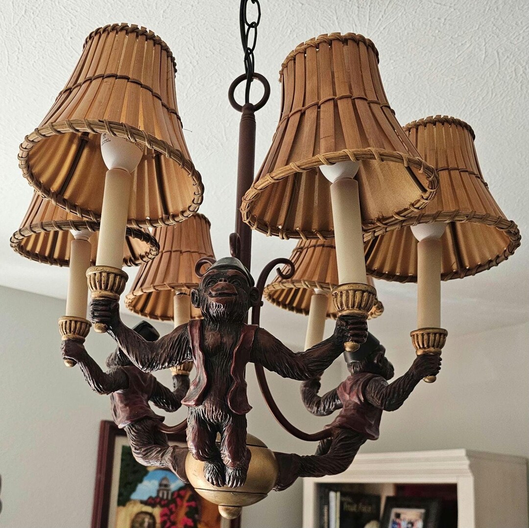 Vintage Regency Monkey Chandelier - Etsy