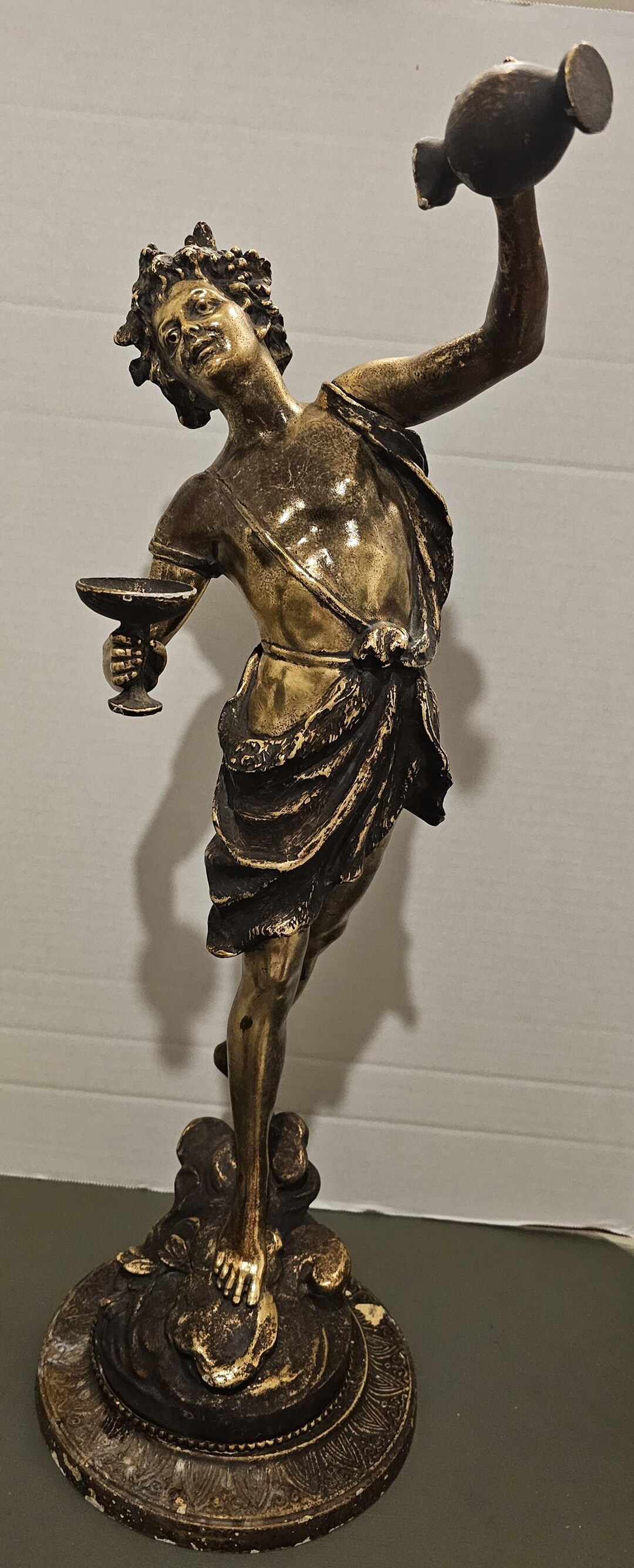 Vintage French Bronzed Sculpture by Louis Auguste Moreau Grecian Man ...