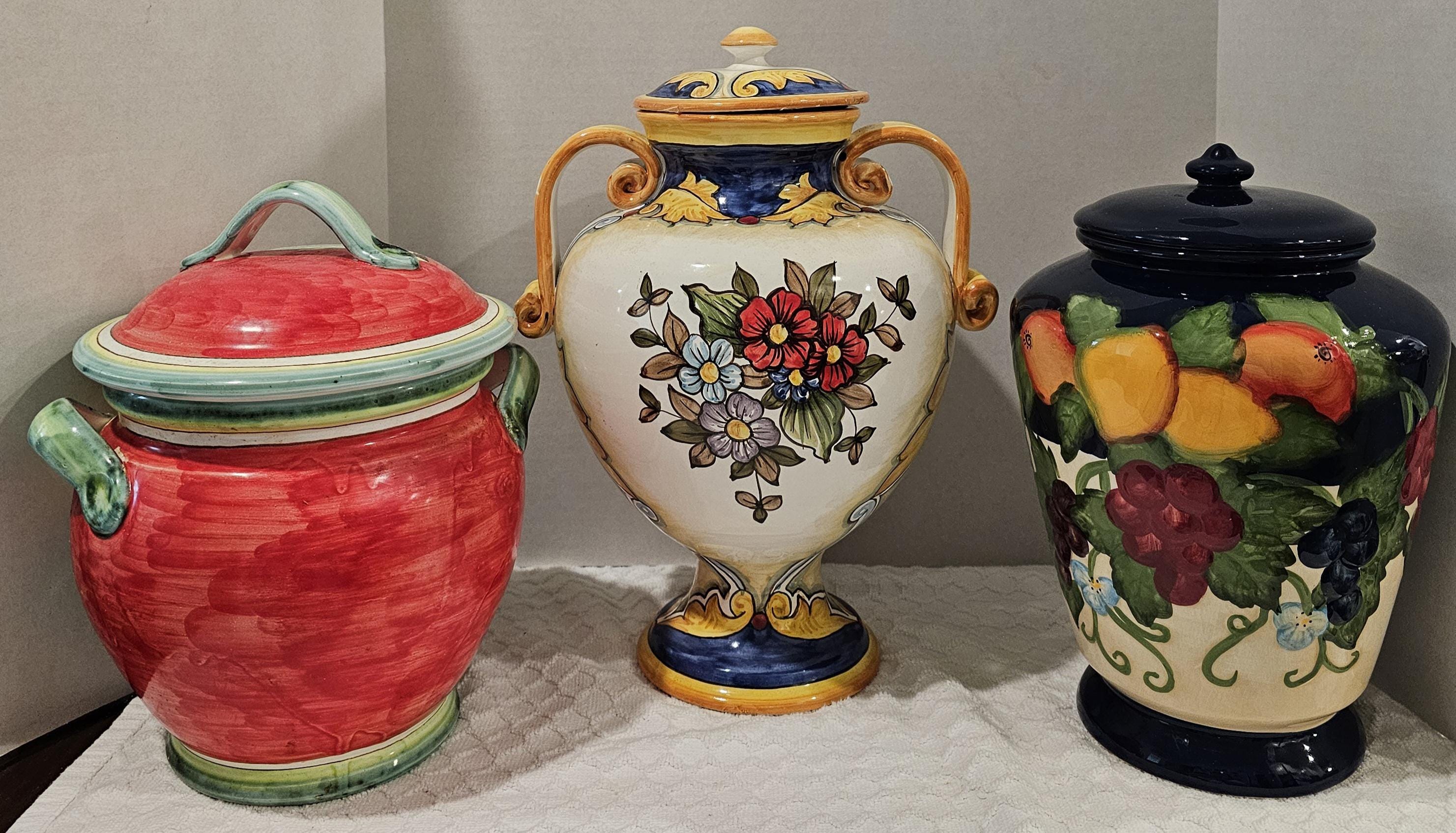 Vintage Italian Handpainted Canisters- Containers-storage - Your Choice ...