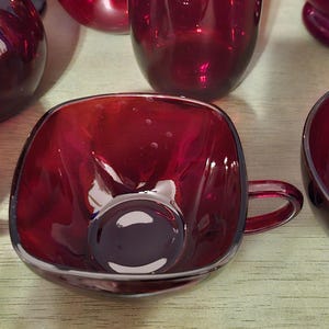 Vintage Anchor Hocking Royal Ruby Red Glass - Assorted Plates, Teacups ...