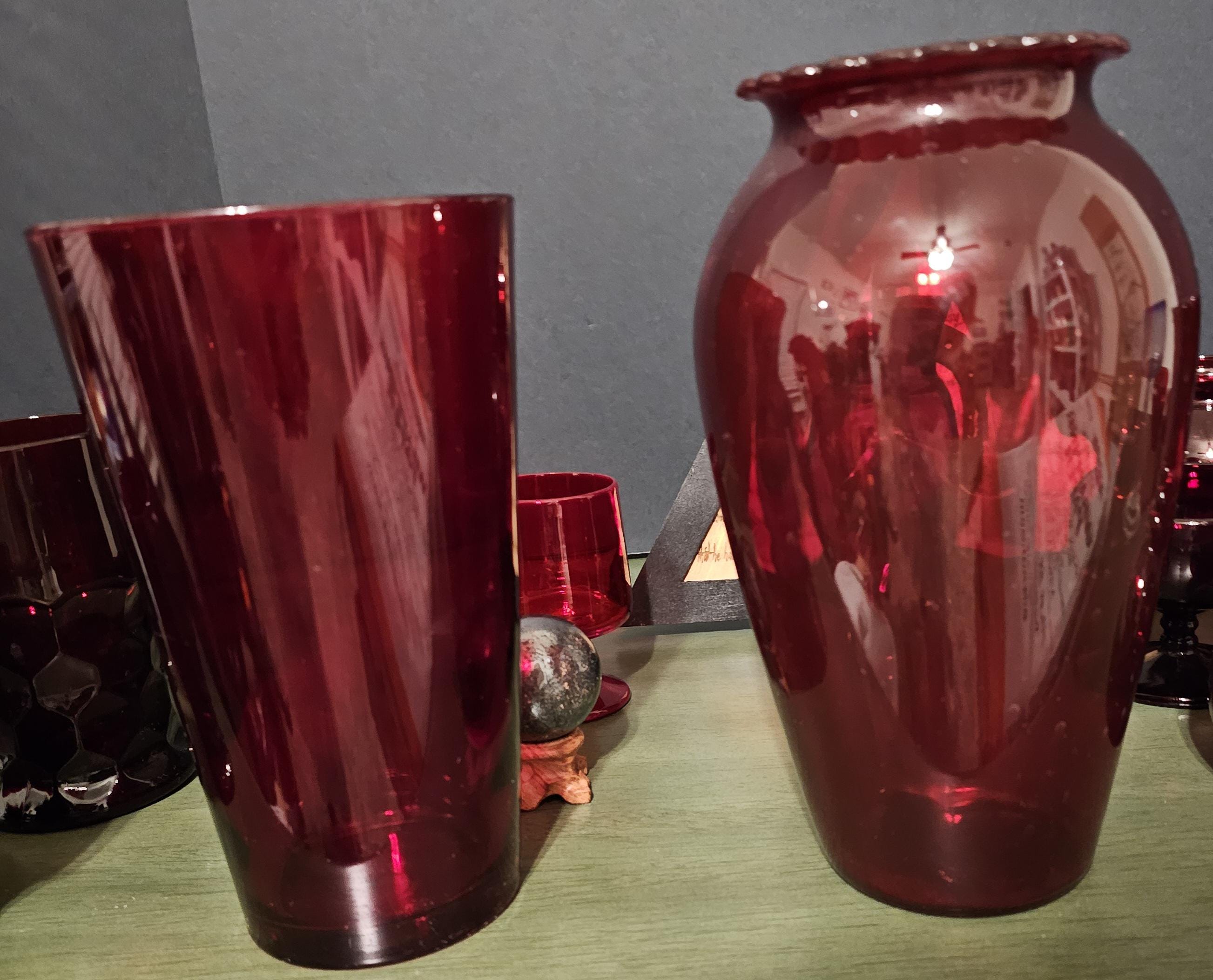 Vintage Anchor Hocking Royal Ruby Red Glass - Assorted Plates, Teacups ...
