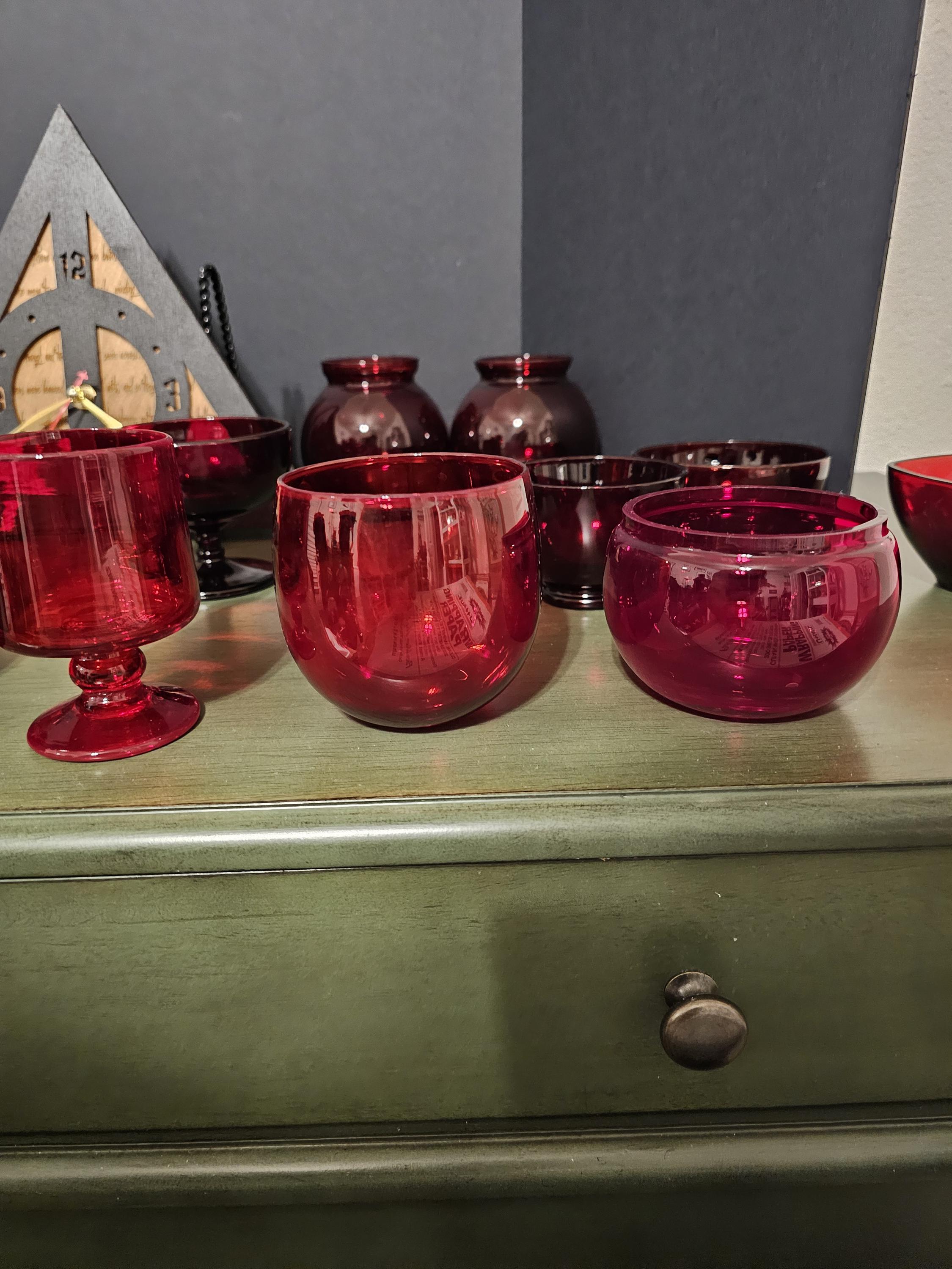 Vintage Anchor Hocking Royal Ruby Red Glass - Assorted Plates, Teacups ...