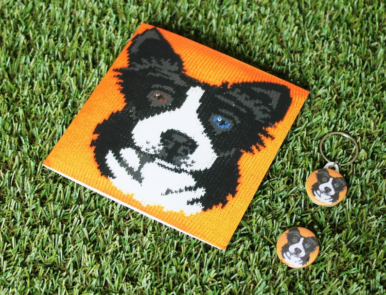 Knitting Pattern PDF Download - Border Collie/sheepdog Pet Portrait ...