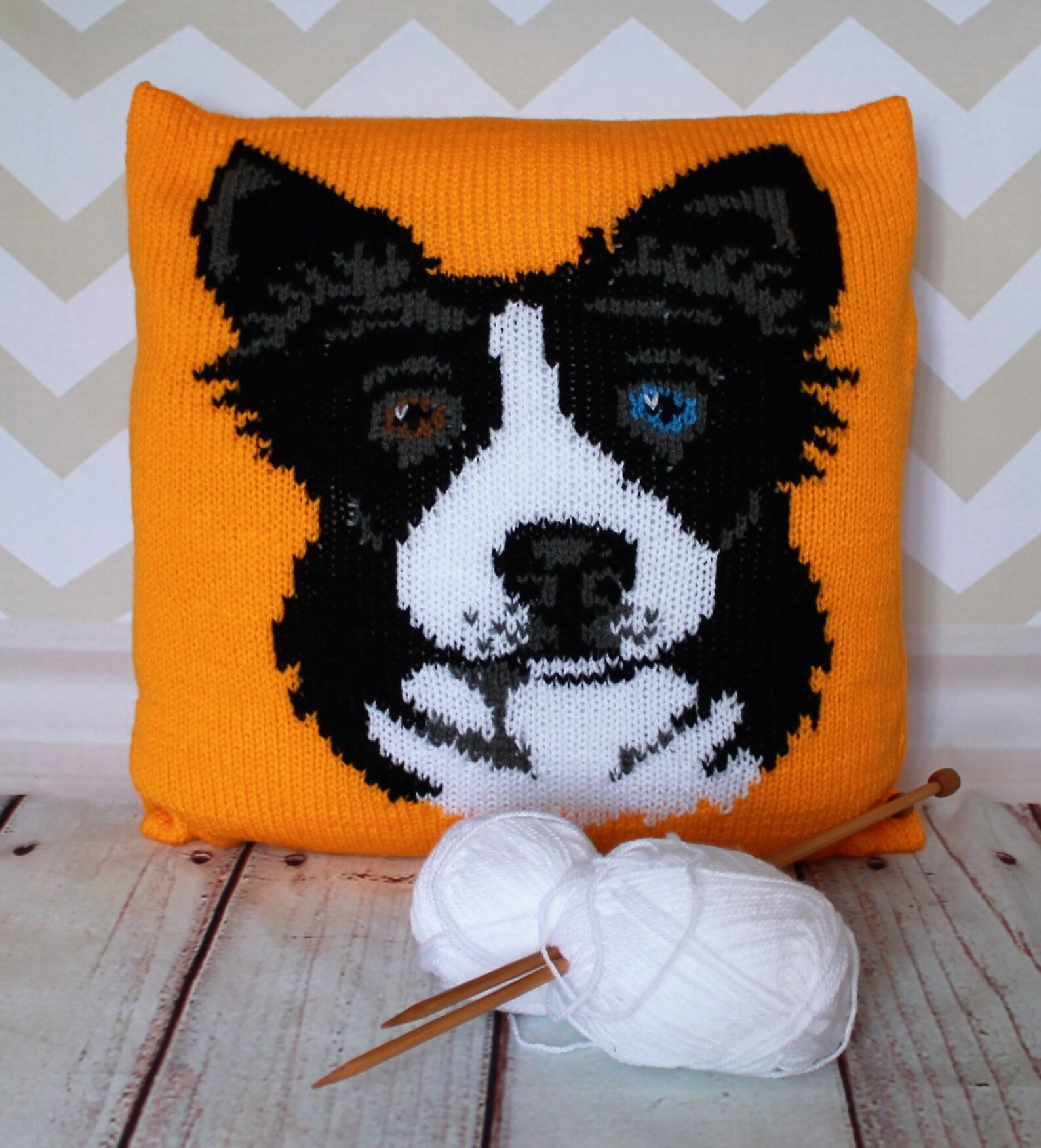 Knitting Pattern PDF Download - Border Collie/sheepdog Pet Portrait ...