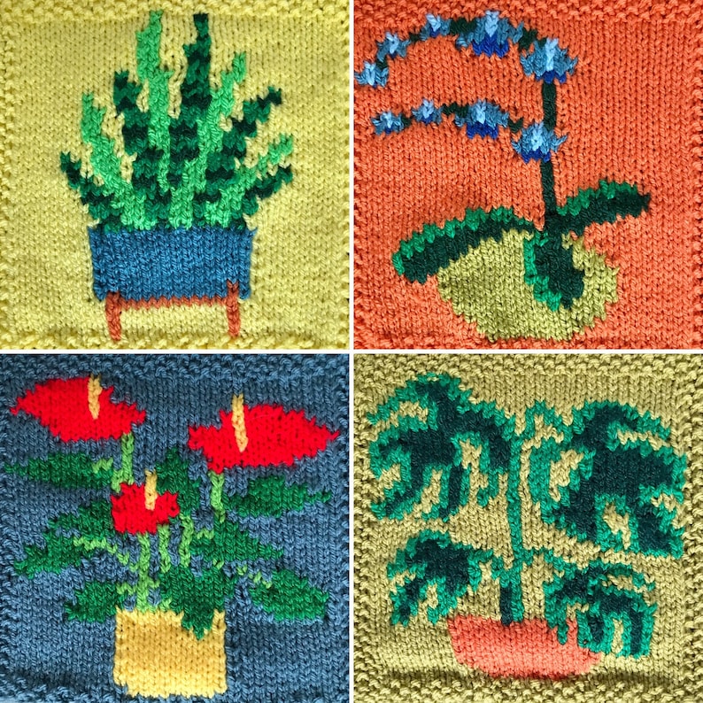Knitting Pattern PDF Download - Houseplant Hanging Organiser - Etsy